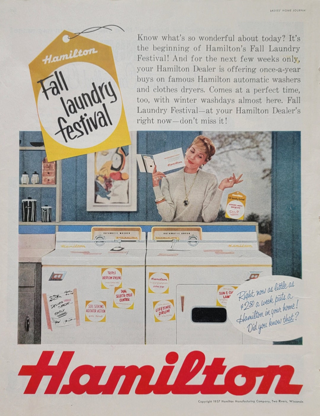 1959 Maytag Washer and Dryer Vintage Advertisement Laundry Room Wall ...