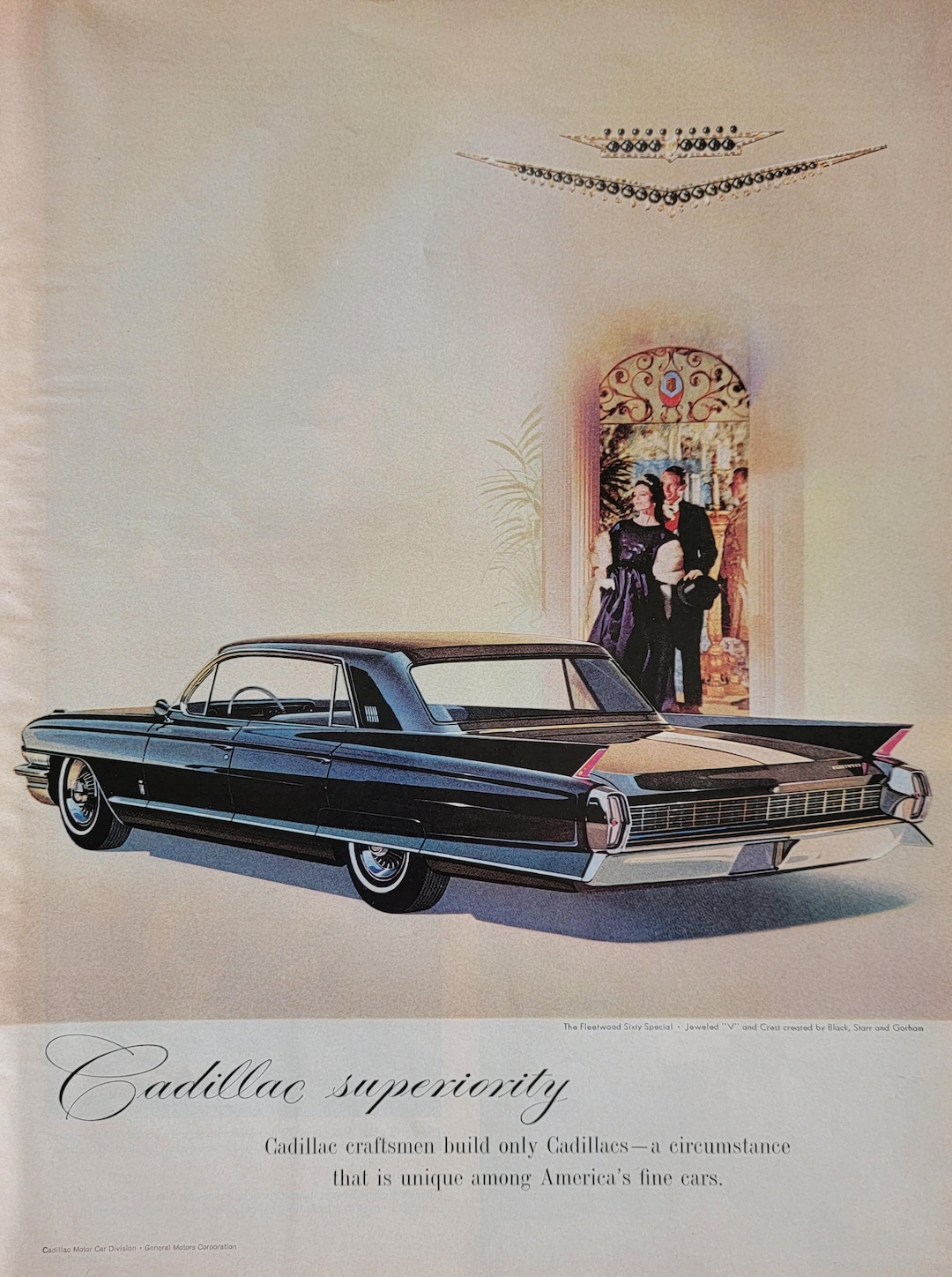 1961 Cadillac Fleetwood Sixty Vintage Advertisement Automotive Art ...