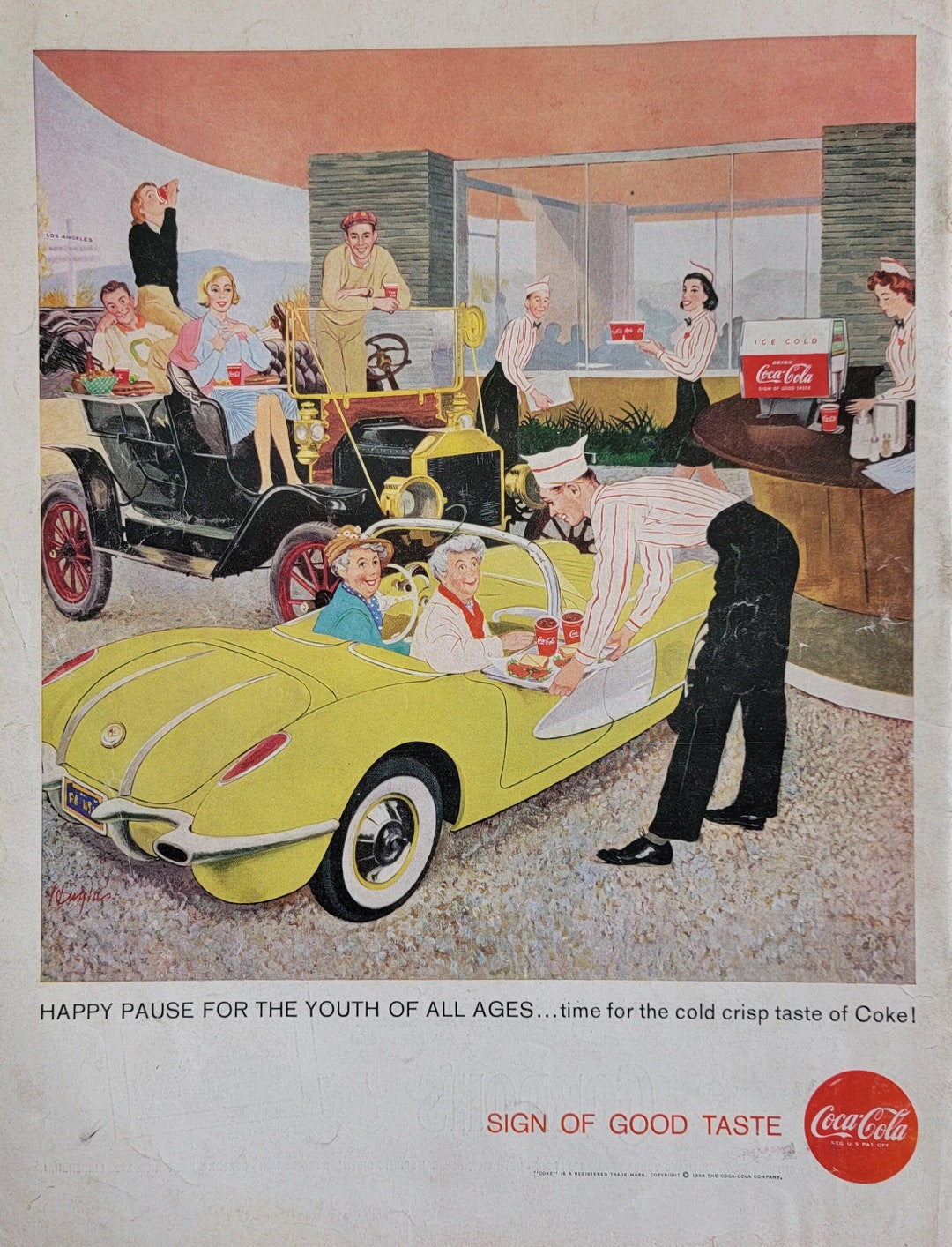 1958 Coca Cola Vintage Advertisement Kitchen Decor Coke Ad Diner Decor ...