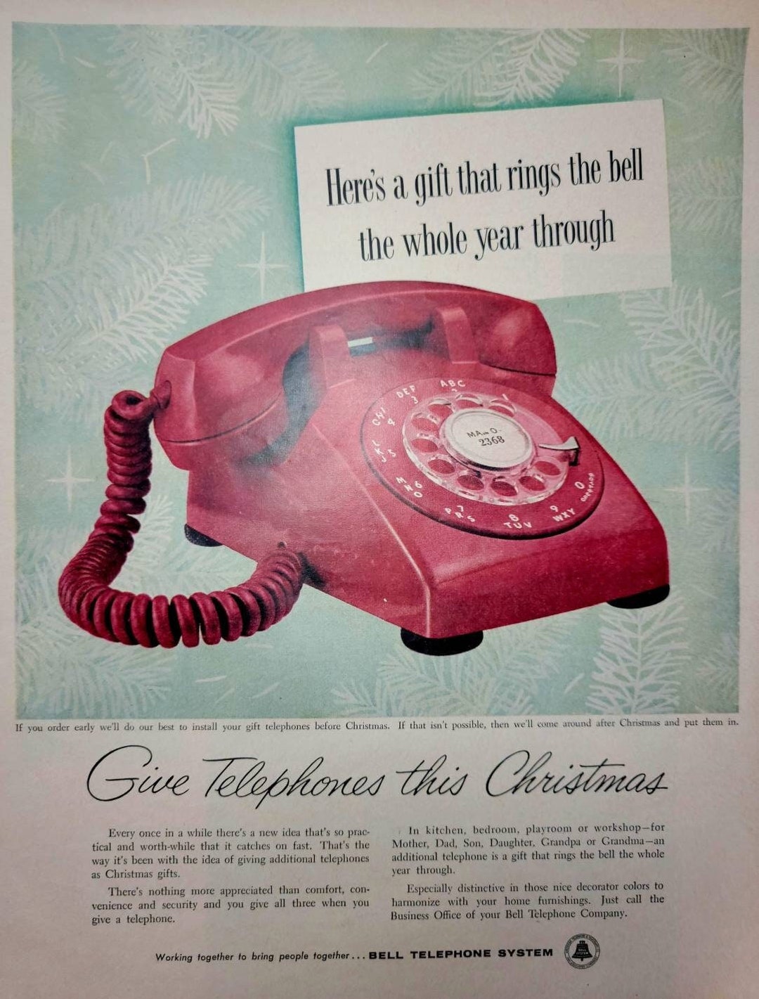 1957 Bell Telephone Systems Vintage Advertisement Vintage Phone Decor ...