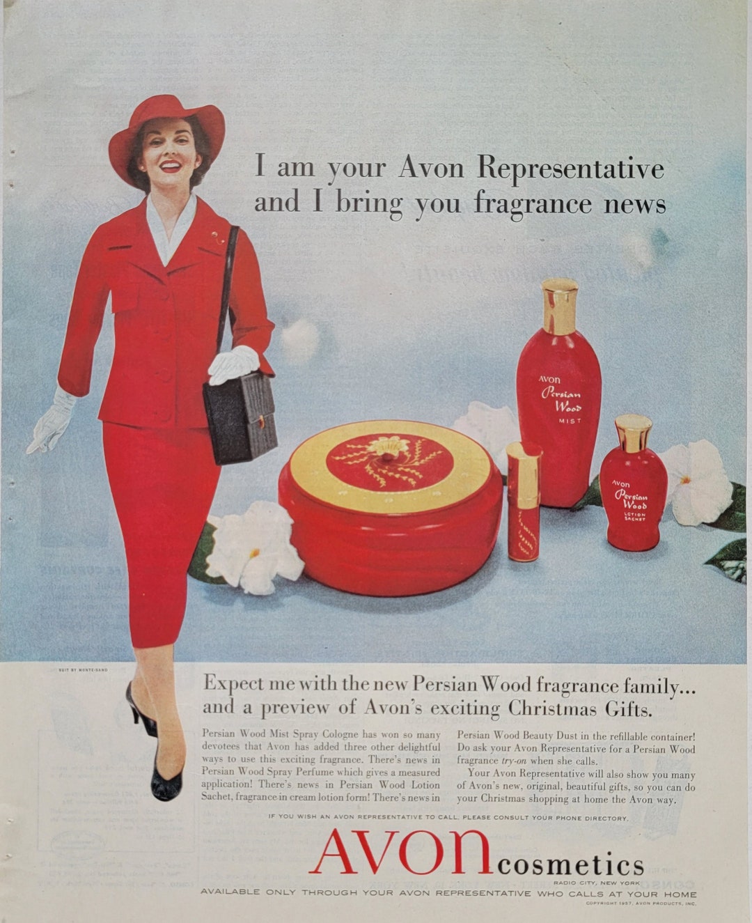 1958 Avon Cosmetics Vintage Advertisement Bathroom Wall Art Lipstick Ad ...