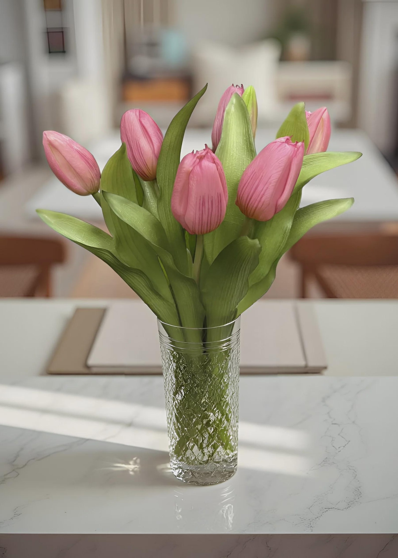 12" Fresh Touch Deep Blush Pink Formosa Tulip Bundle/faux Spray/autumn ...