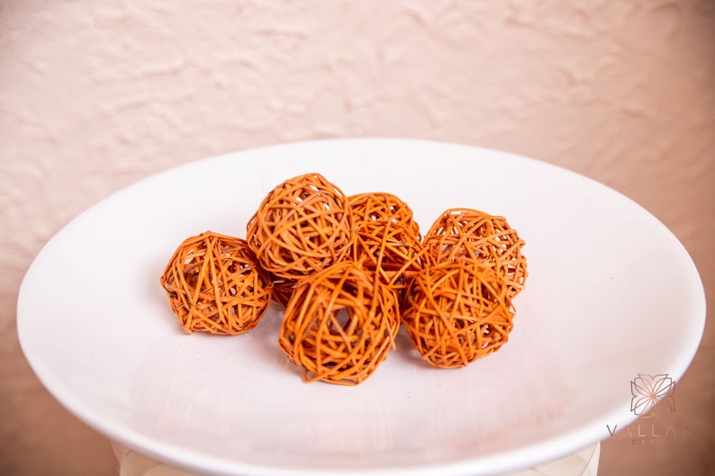 Brown Wicker Balls 8pc Decorative Balls Rustic Decor Ideas - Etsy