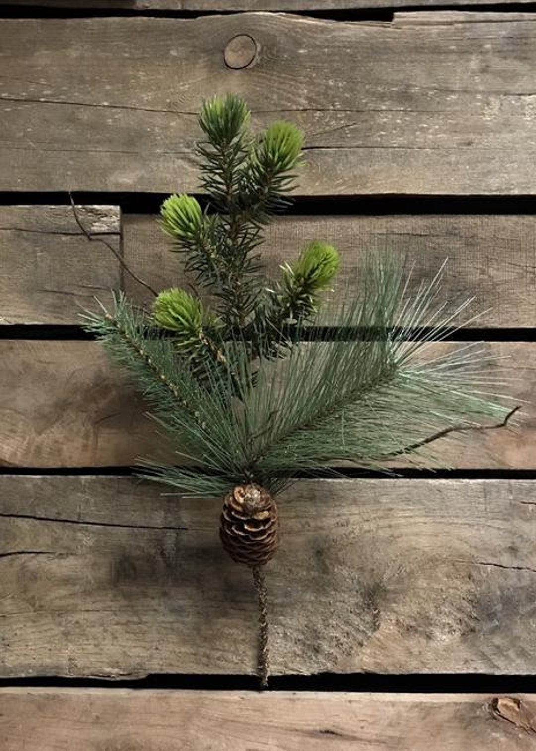15" Pine and Cone Mix Pick/faux Garlands/vines/greenery/wedding ...