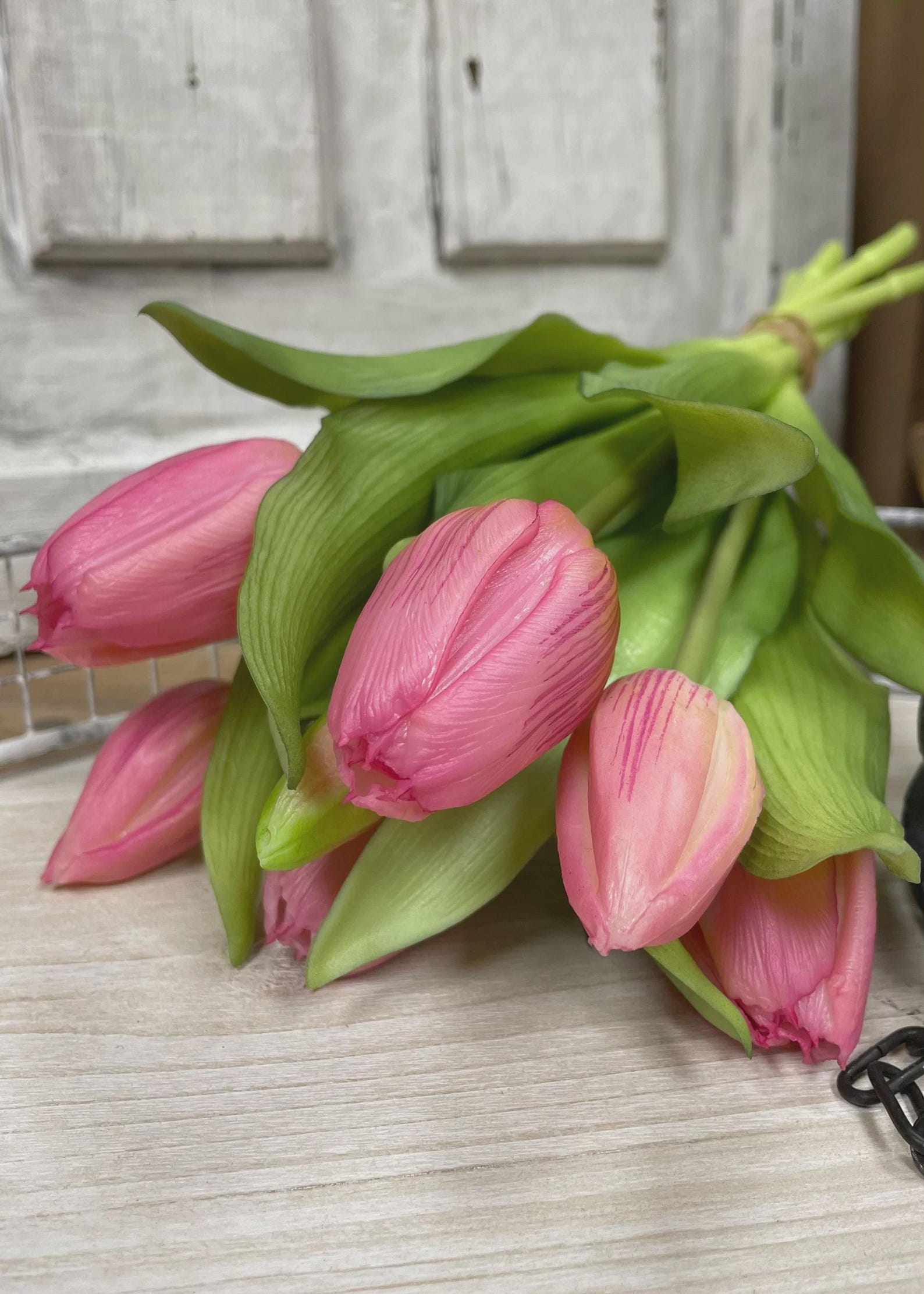 12" Fresh Touch Deep Blush Pink Formosa Tulip Bundle/faux Spray/autumn ...