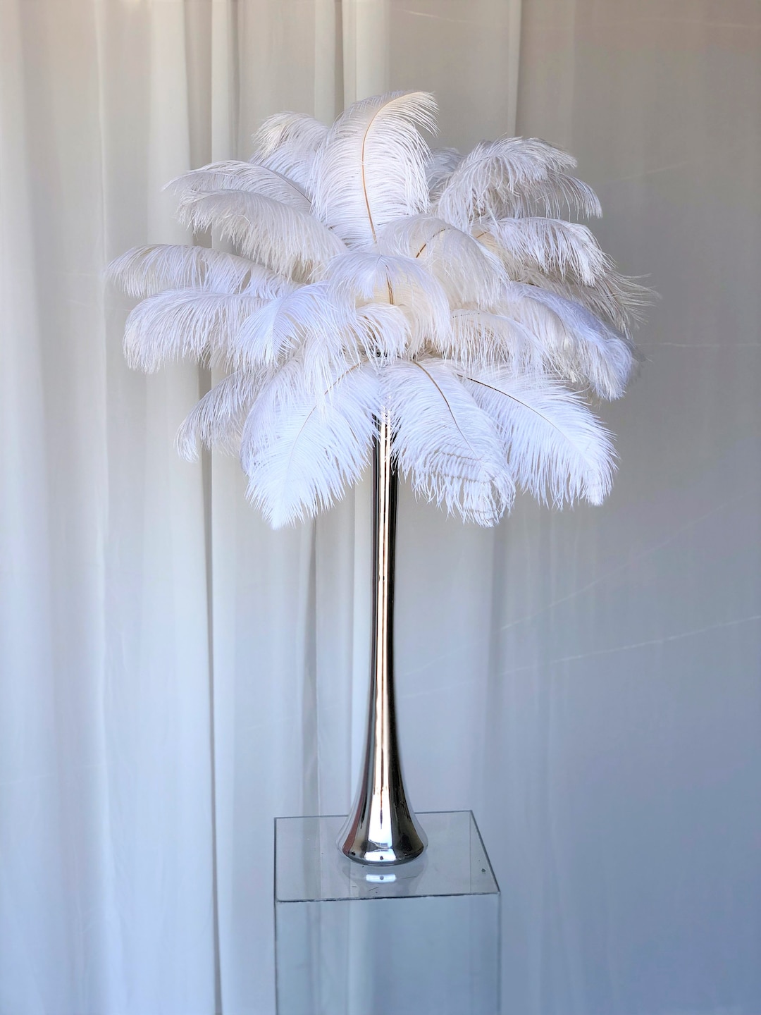 24" Ostrich Feather Kit/pillar Stand/metal Frame/floral Stand /pillar ...