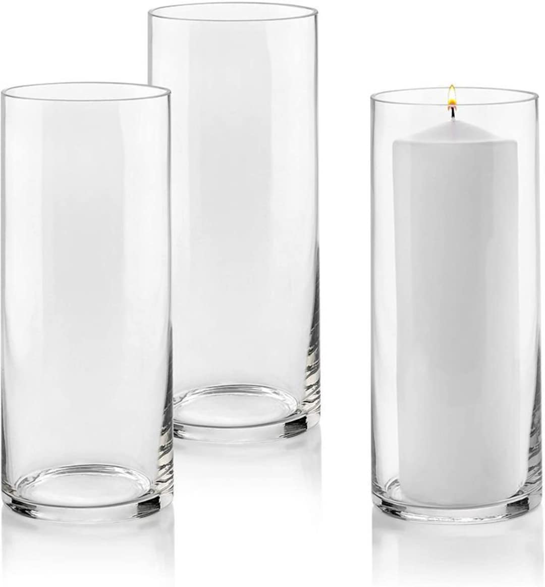 Set of 12pc X 12" Cylinder Vases/ Glass Vase/ Table Top Vase ...