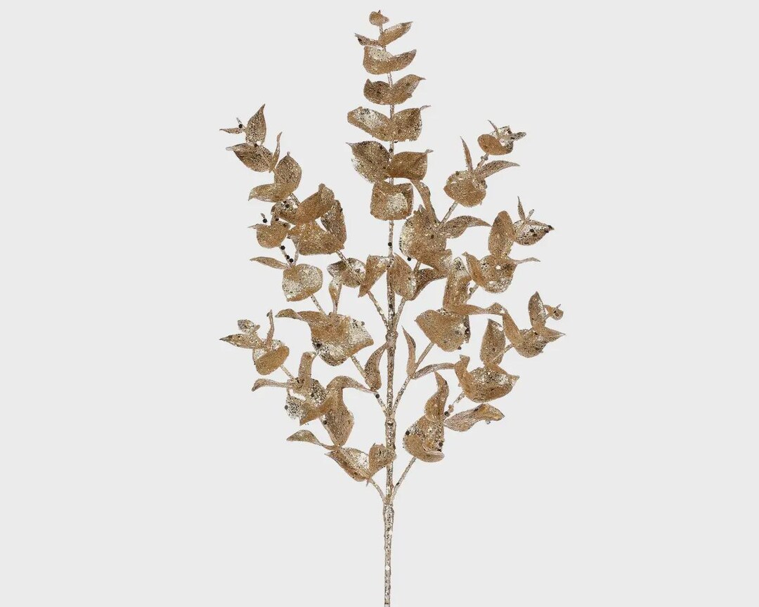 25" Glitter Eucalyptus Spray/sprays/faux Spray/wedding Decor/holiday ...