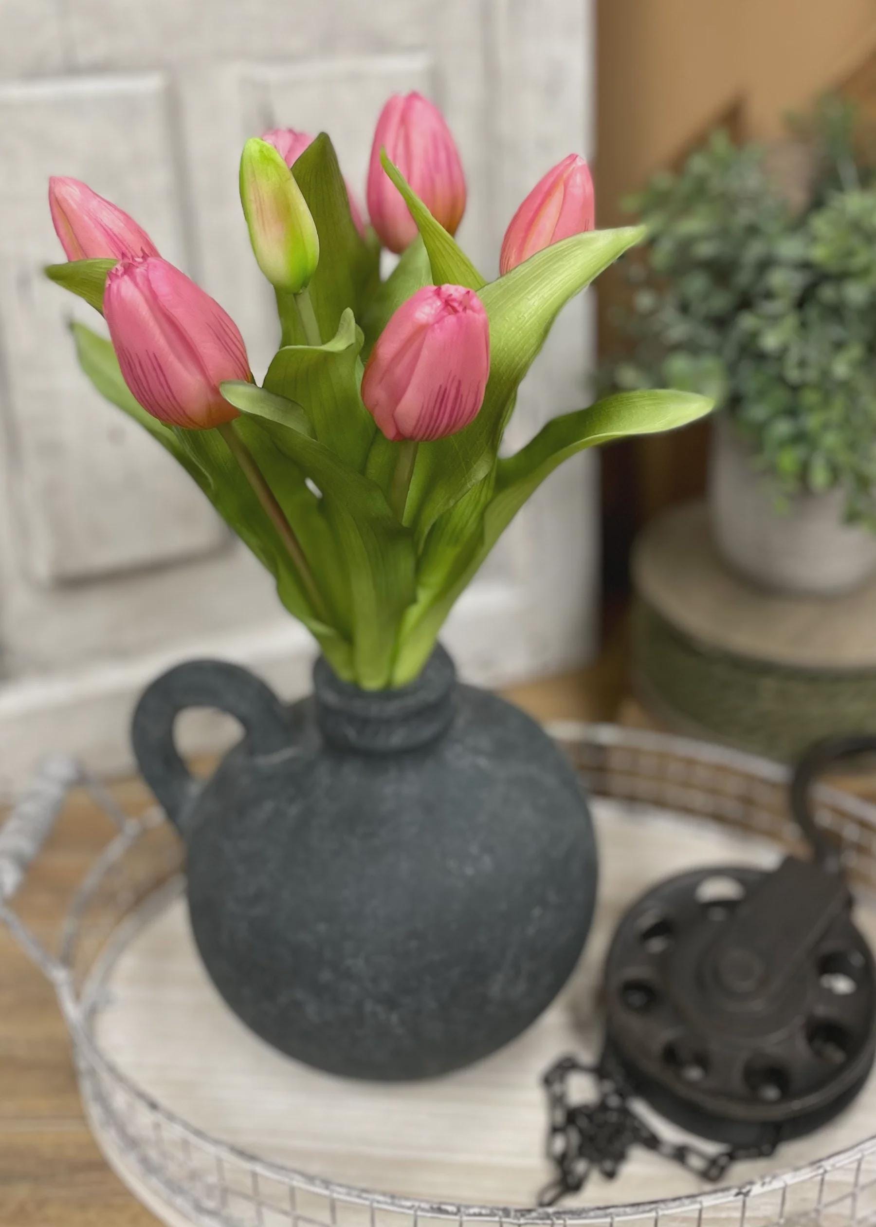 12" Fresh Touch Deep Blush Pink Formosa Tulip Bundle/faux Spray/autumn ...