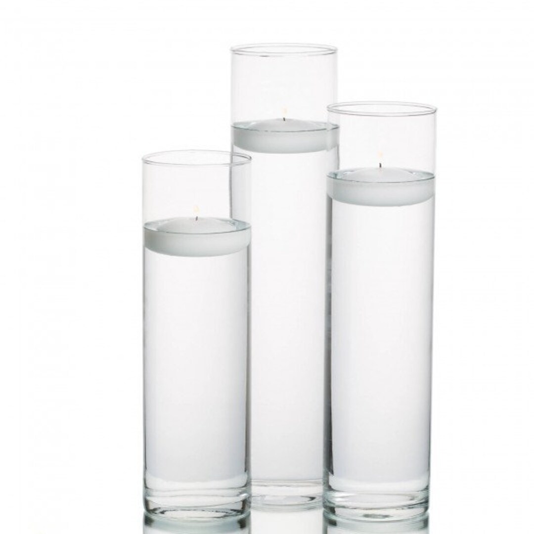 Set of 3 Cylinder Vases/ Glass Vase/ Table Top Vase/centerpiece Kits ...
