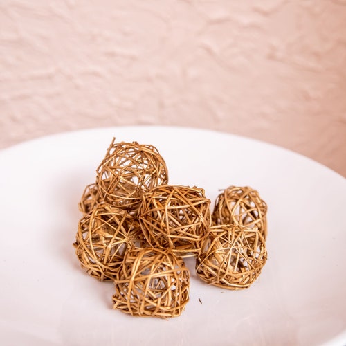 Brown Wicker Balls 8pc Decorative Balls Rustic Decor Ideas - Etsy