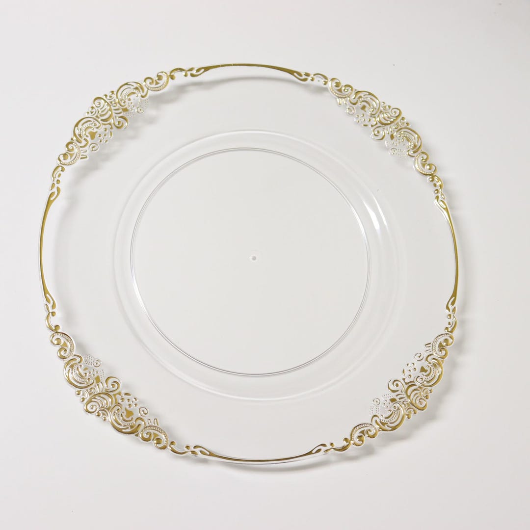 13" Gold Vintage Clear Charger Plate/plates/wedding Decor/home Decor ...