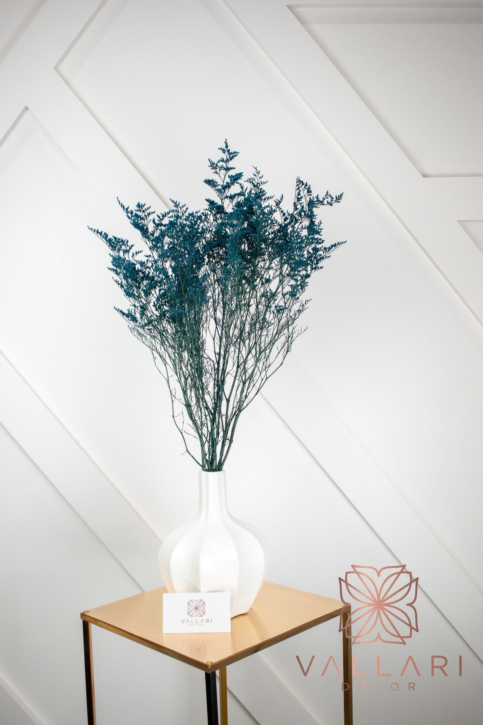 Dark Blue Preserved Caspia/baby Breaths/fall/thanksgiving/table Setting ...