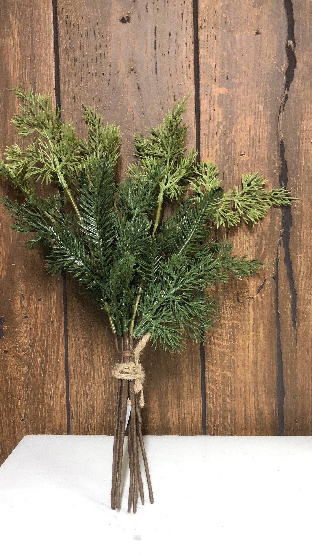 16" Real Touch Cedar and Hemlock Picks /faux Spray/autumn Decor/holiday ...