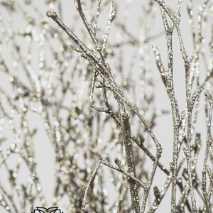 32" Silver Sparkly Birch Twig /curly Twigs/branches/centerpiece Decor ...