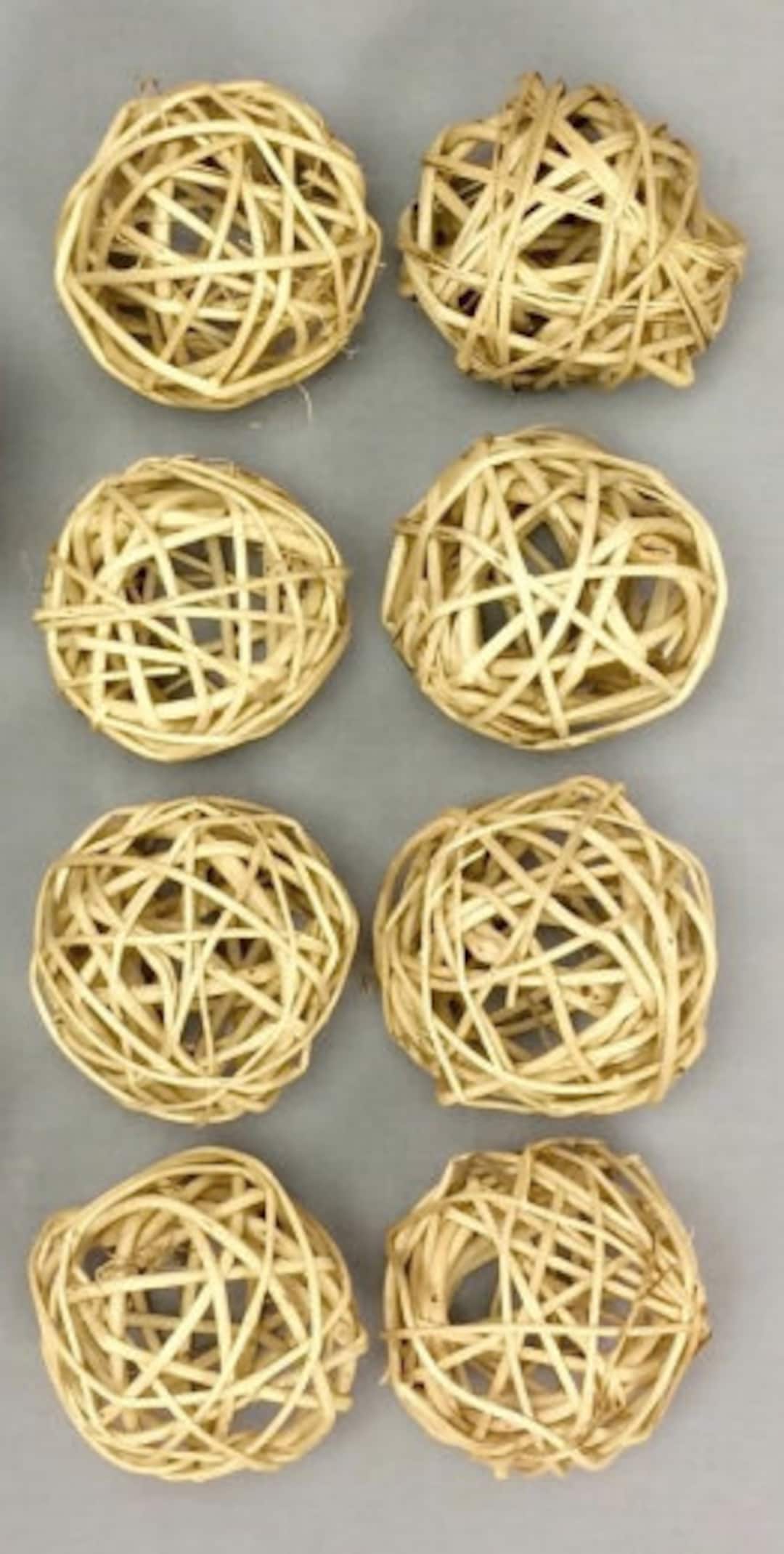 Natural Wicker Balls 8pc Decorative Balls Rustic Decor - Etsy