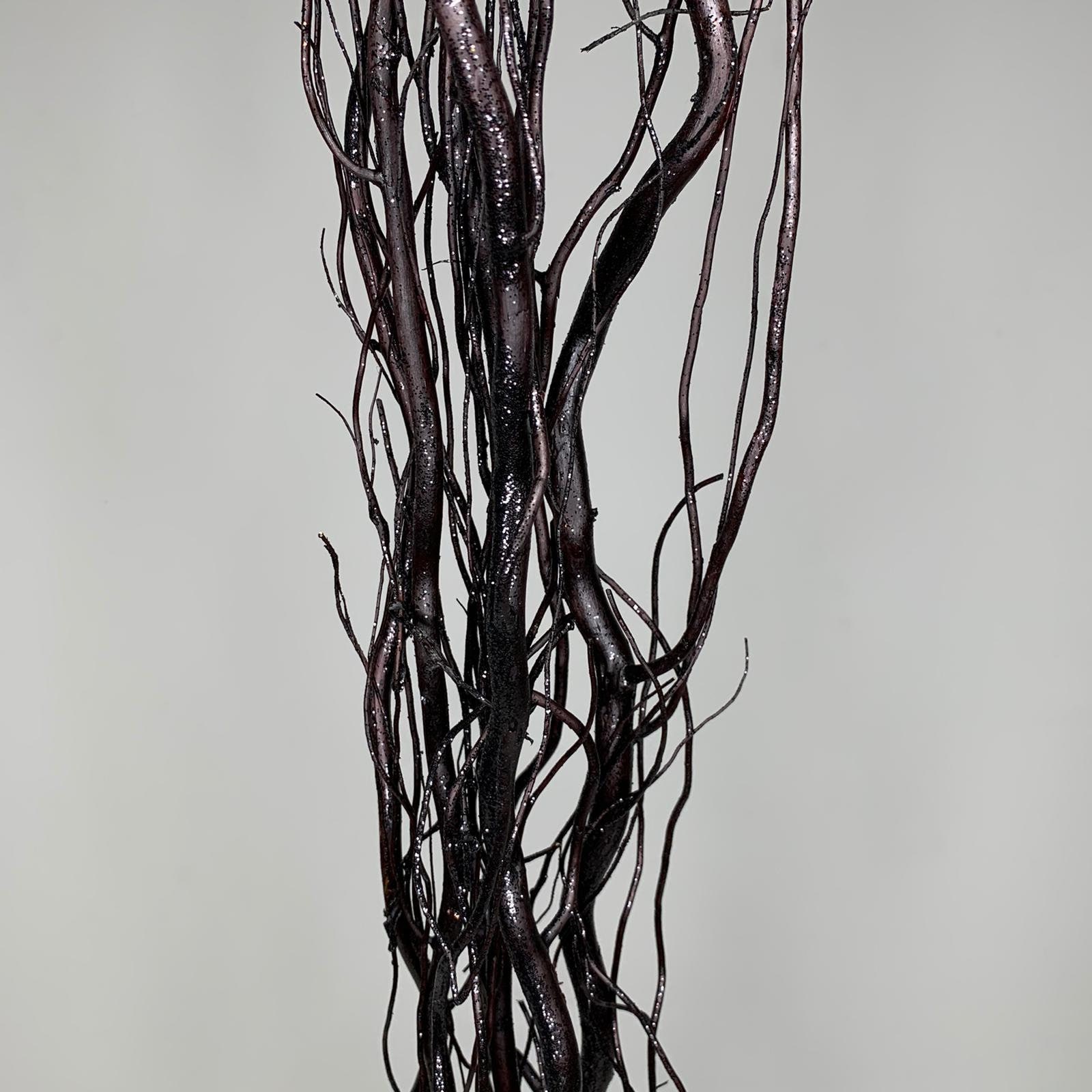 4FT SPARKLY Black Willow Natural Branch/curly Twigs/branches ...