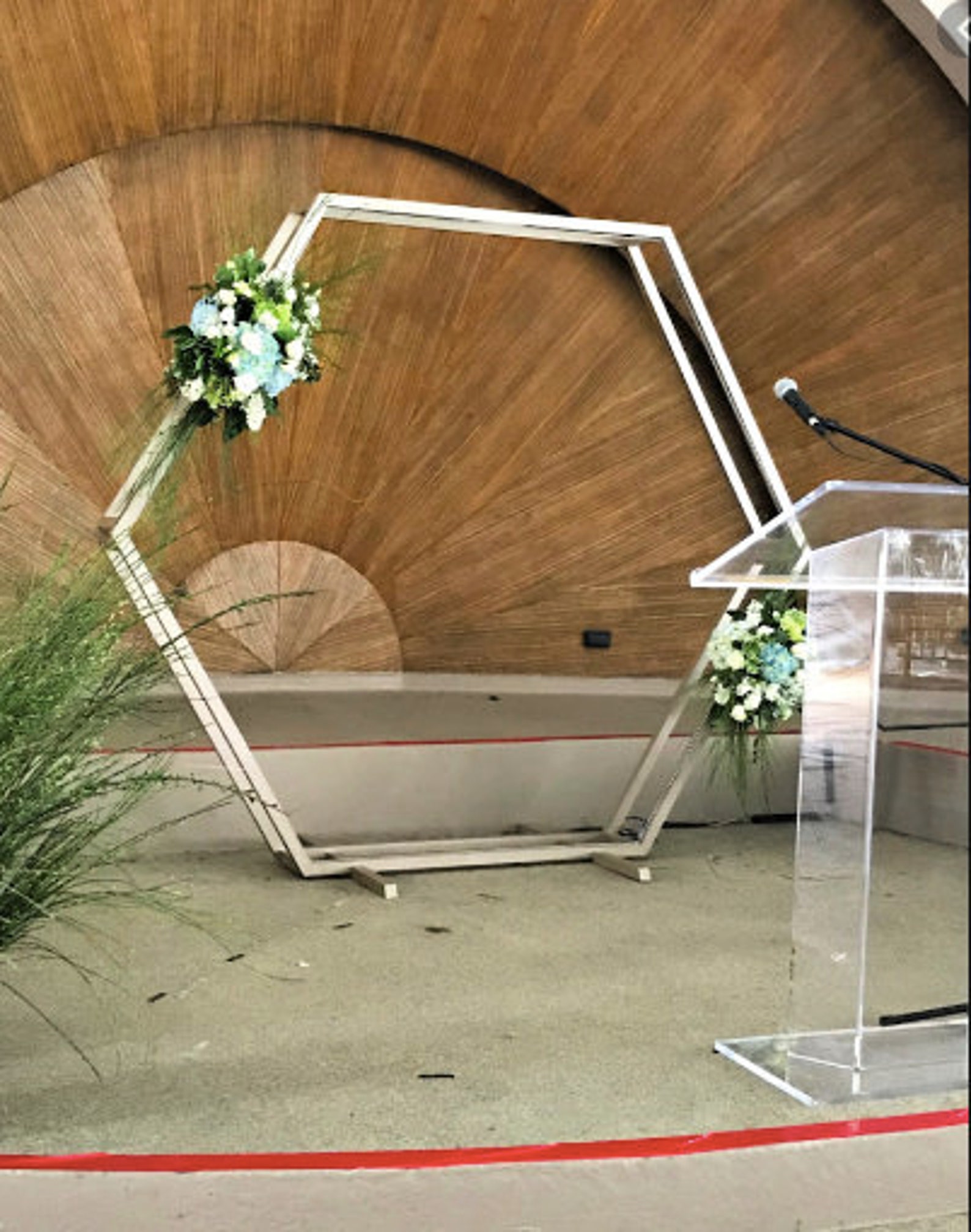 Double Hexagon 1.5m/2m/2.5m Wedding Props White Gold Metal Hexagon ...