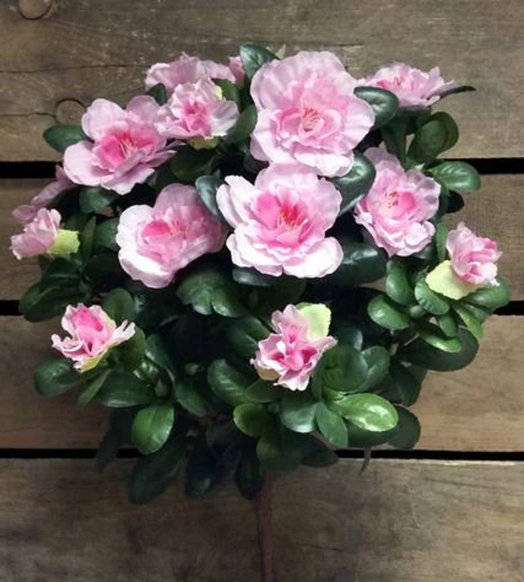 14.5" Pink Azalea Bush/spray/greenery/succulent/carnations/wedding ...