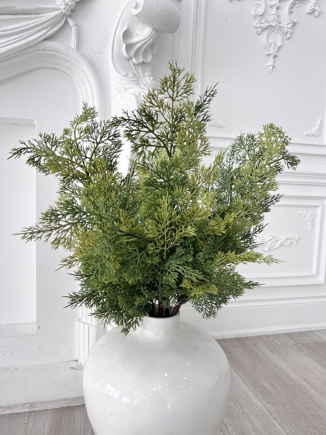 30" Real Touch Cedar Branch/faux Spray/autumn Decor/holiday Decor/fall ...