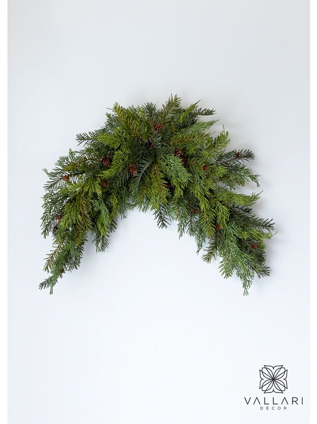 24 Fresh Touch Cedar and Hemlock Swag With Pine Cones/ - Etsy