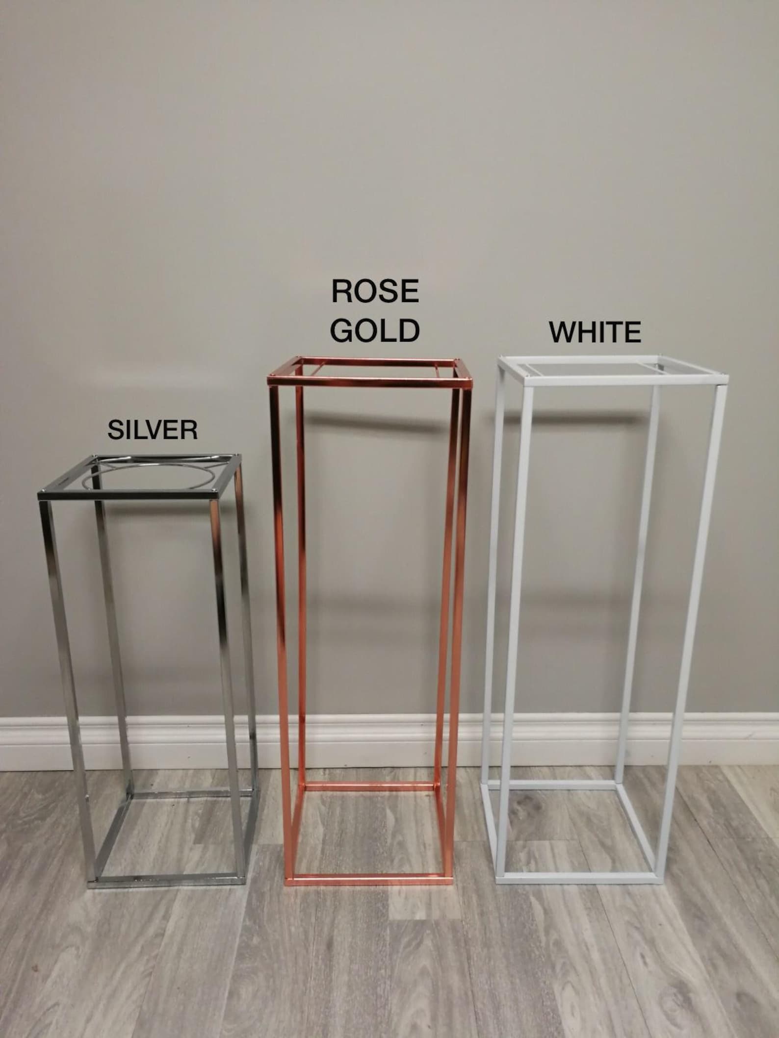 Chrome Modern Rectangle Stand Metal Geometric Vase/metal - Etsy