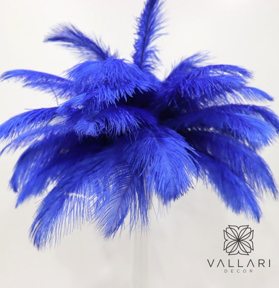 Royal blue feather centerpieces store