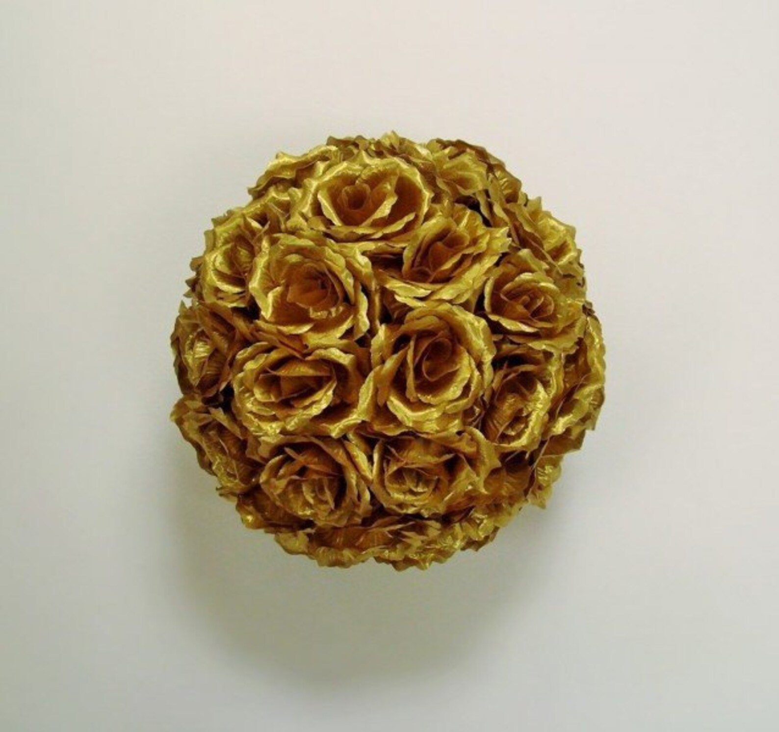Gold Rose Flower Ball Pomander Wedding Decoration Ball Silk Rose ...