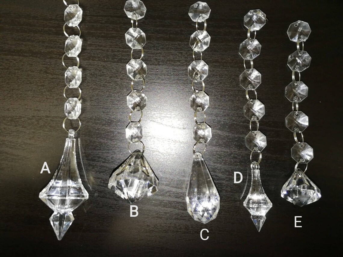 10 Pcs Acrylic Pendants/Crystal look/Hanging Garlands/ | Etsy