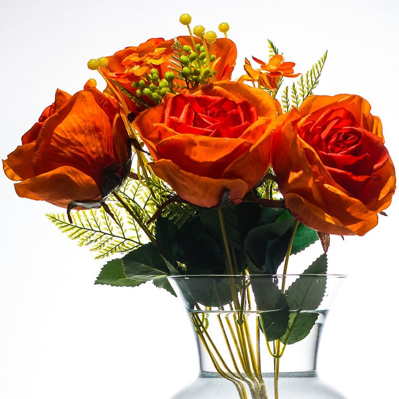 Rose Bushel/pink/orange/cream/wedding Centerpieces/home Decor/faux ...