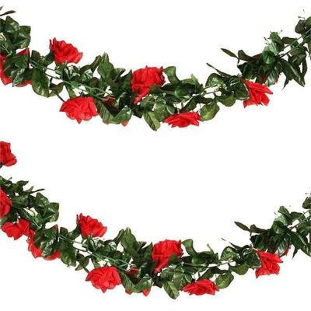 Just Ripe Red Rose Garland/red Rose Garland/faux Flowers/multiple Sizes ...