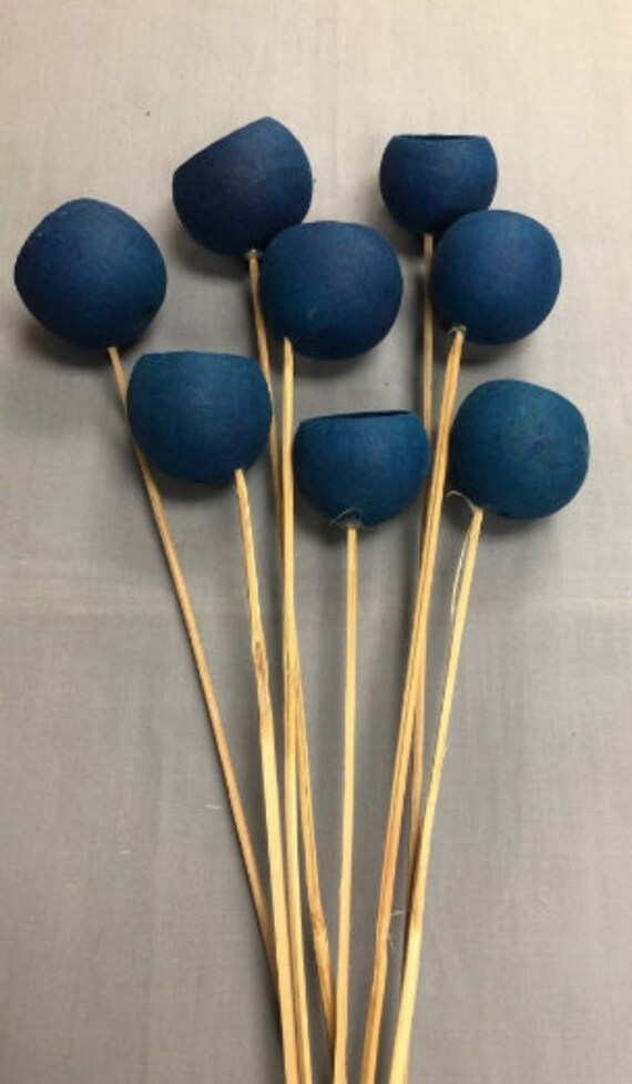Bell Cups Royal Blue Wicker Balls on Sticks 8pc Decorative | Etsy