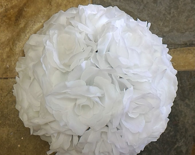 WHITE Flower Ball. White Kissing Ball. White Pomander. Wedding ...