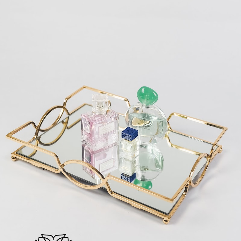 Silver Perfume Mirror Tray - Etsy