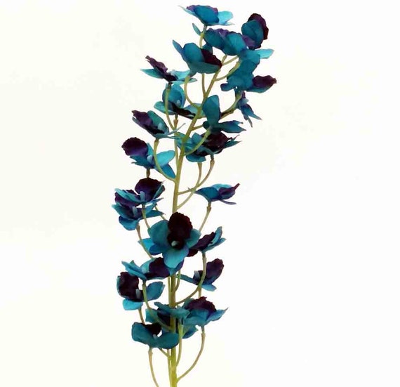 Peacock Blue Silk Flowers