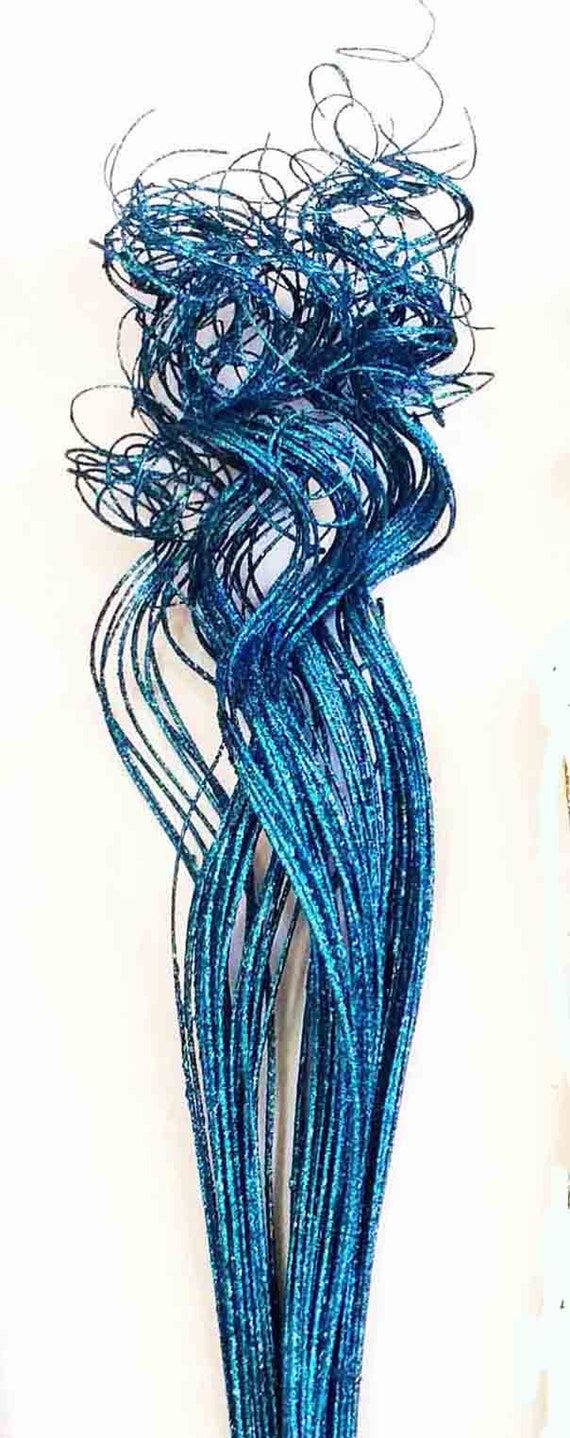 28 Blue Glittered Curly Ting Ting/branches/centerpiece - Etsy