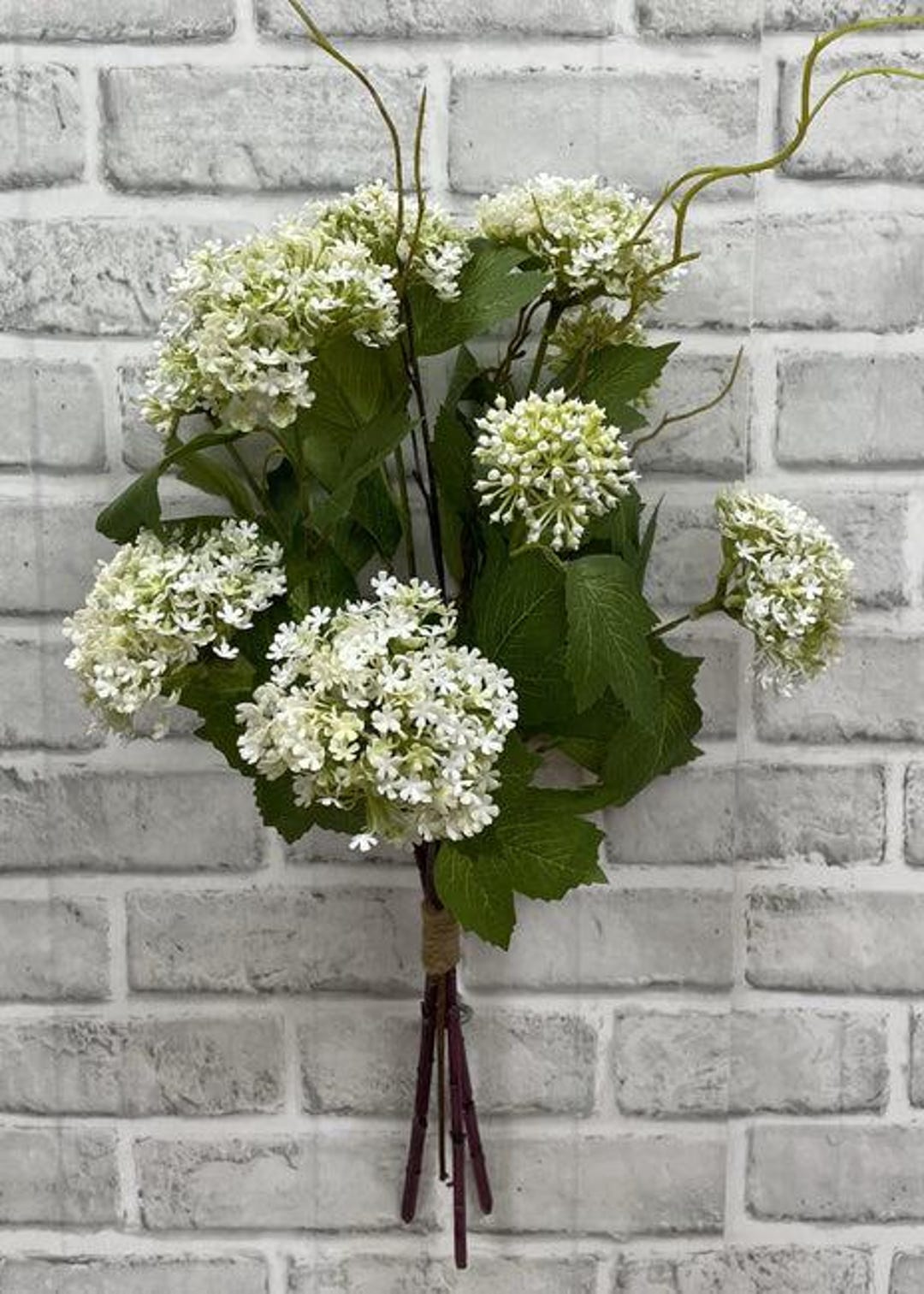 25" Snowball Bush/floral Spray/florals/wedding Roses/white/greenery ...