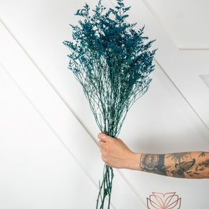 Dark Blue Preserved Caspia/baby Breaths/fall/thanksgiving/table Setting ...