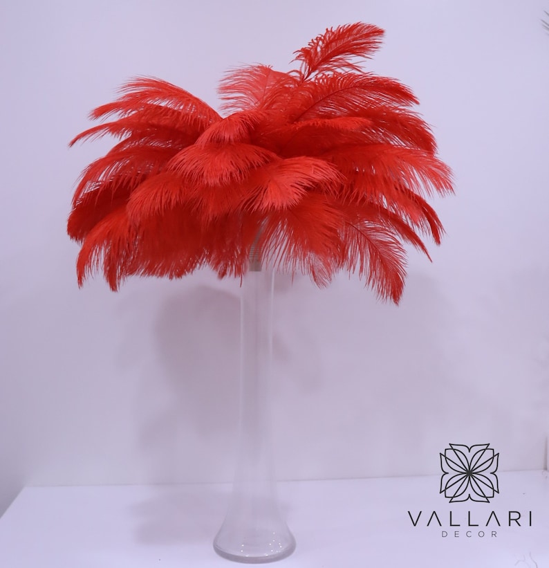 Red Ostrich Feather Centerpiece Kits With 24 Eiffel - Etsy