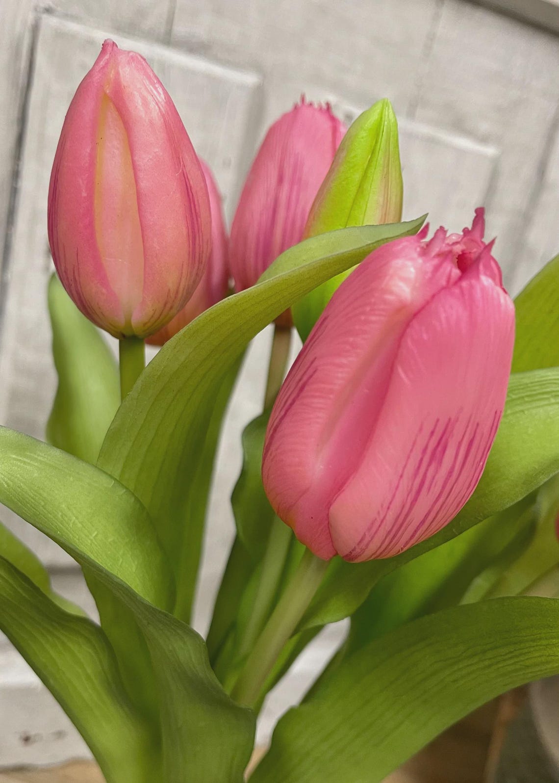 12" Fresh Touch Deep Blush Pink Formosa Tulip Bundle/faux Spray/autumn ...