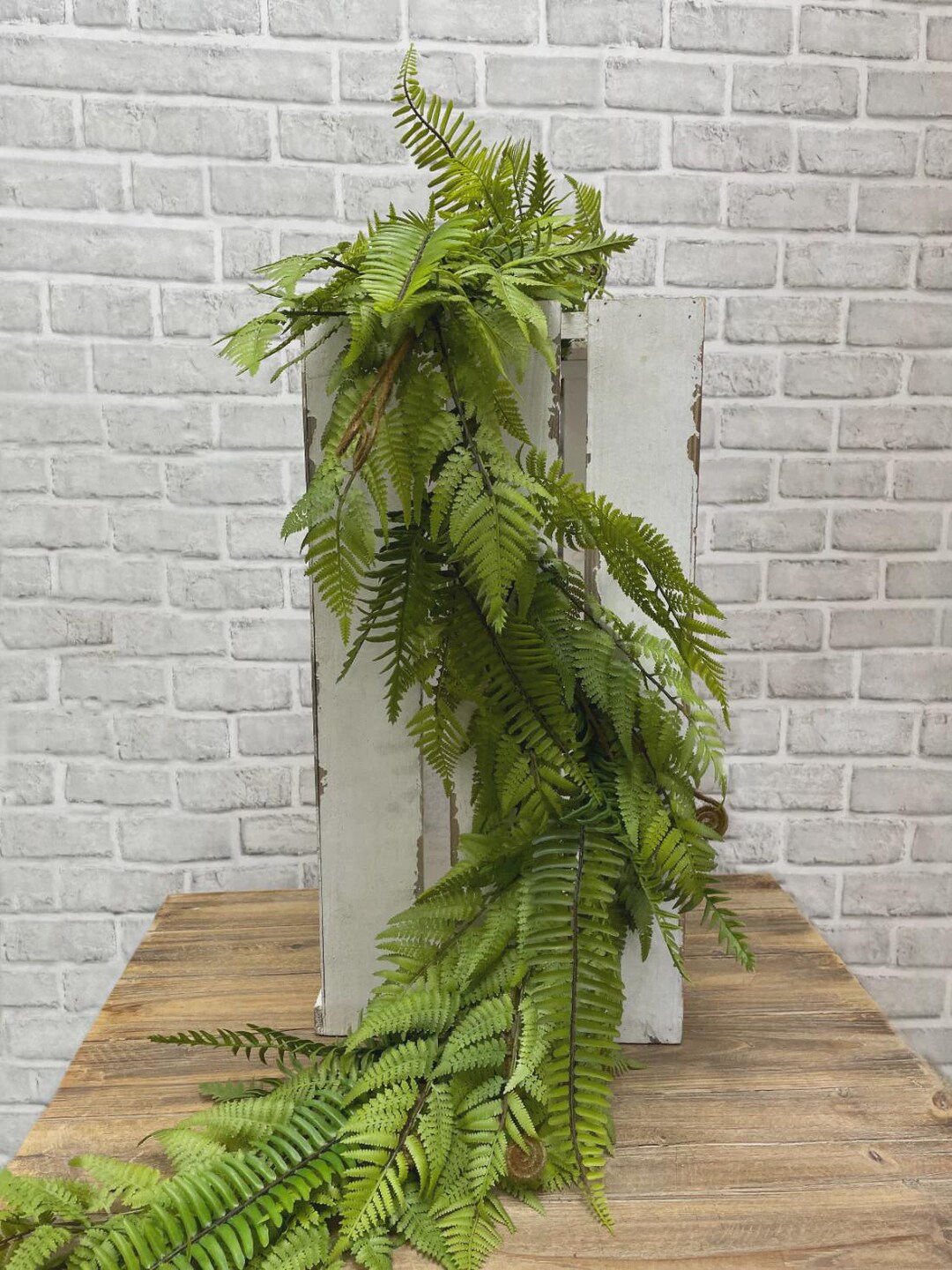 60" Fresh Touch Lacy Fern & Boston Sword Fern Mix Garland/handing ...