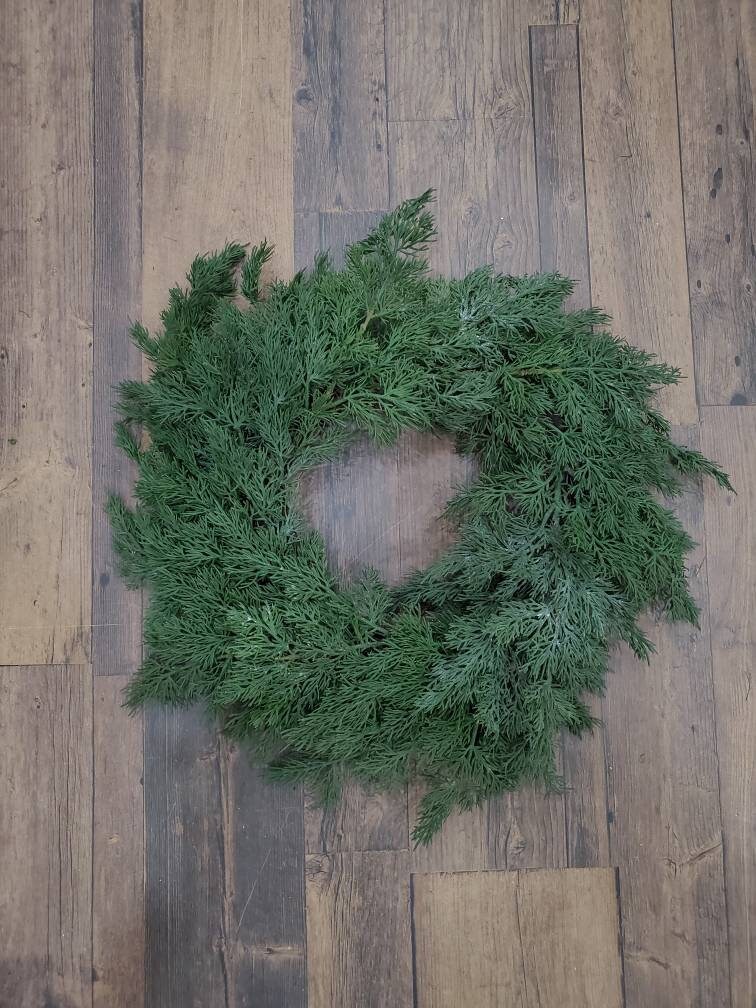22" Real Touch Cedar Wreath/green Artificial Wreath/green Wreath ...