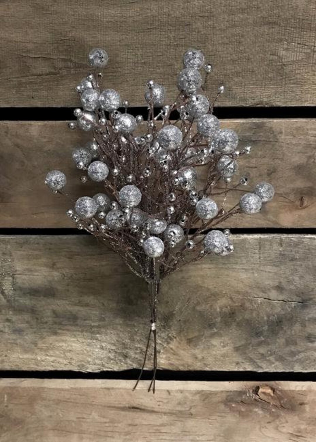 13" Silver Beaded Pick/sprays/wedding Decor/holiday Decor/fall Decor ...
