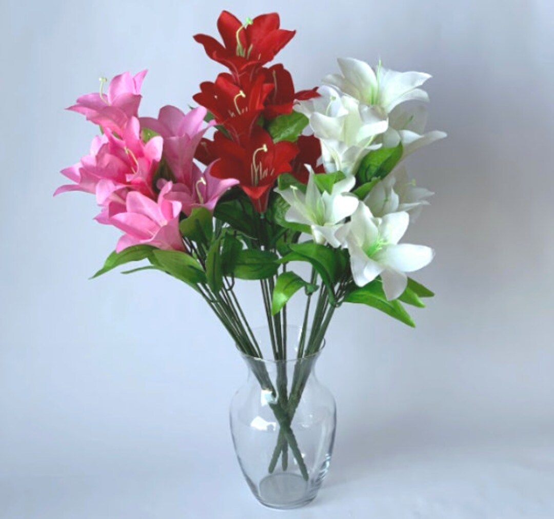 Tiger Lily Tall Bushels/wedding Centerpieces/home Decor/faux Flowers ...