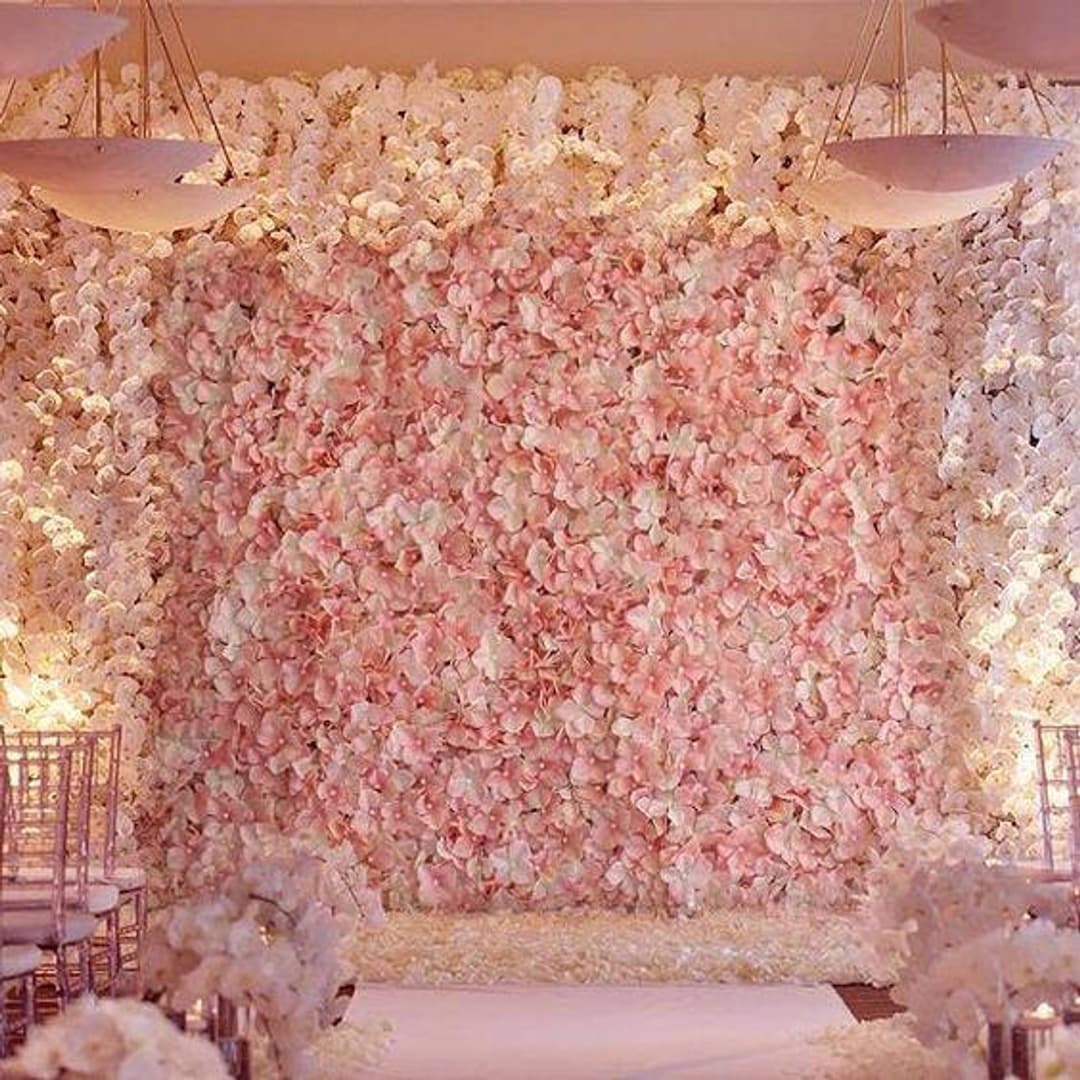 Pink Hydrangea Flower Panel/ Wedding Decor/ Floral Decor/ Flower Wall ...