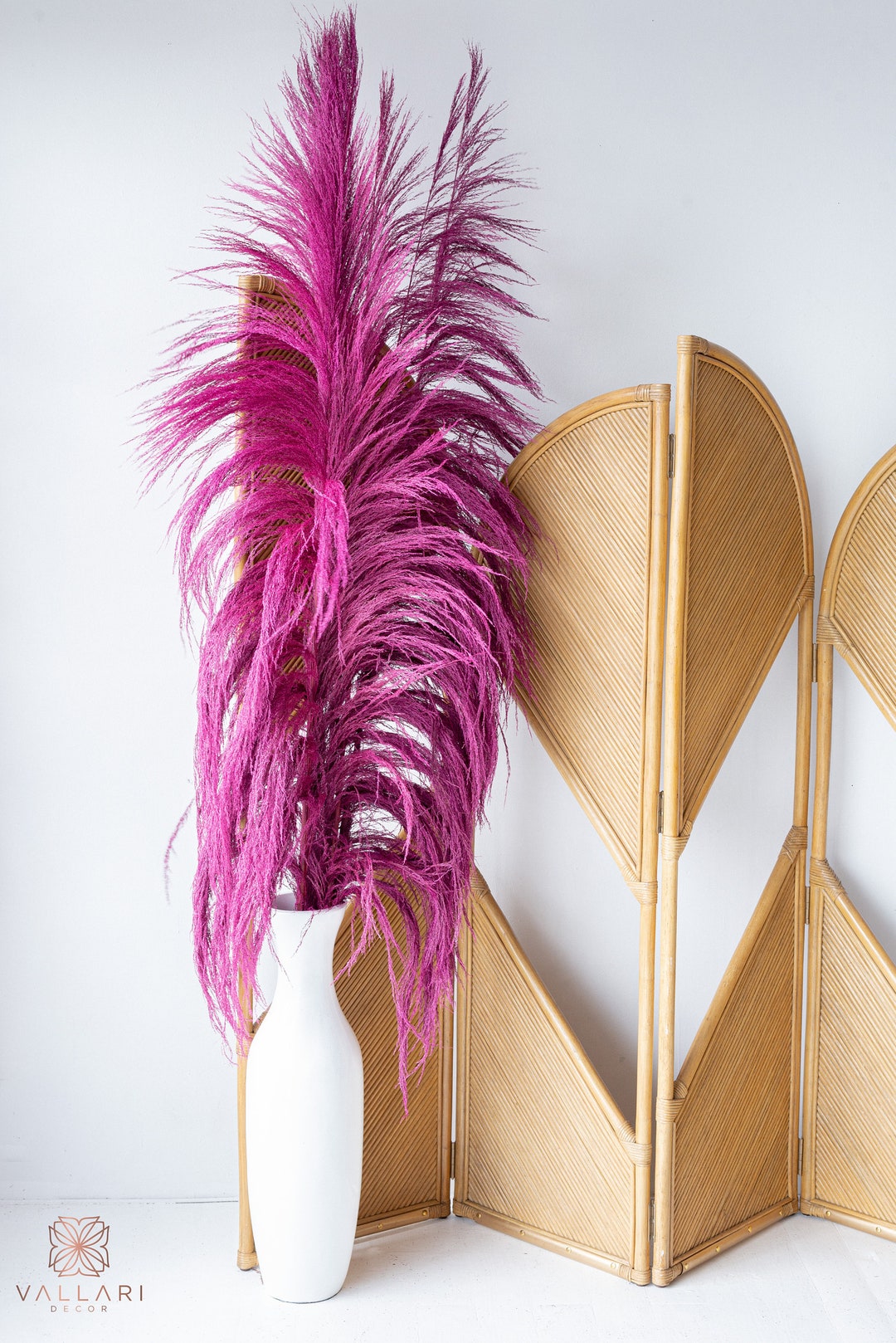 5FT-3 Pc FUCHSIA UVA Stalk/pampas/natural Stalk/natural Branches/rustic ...