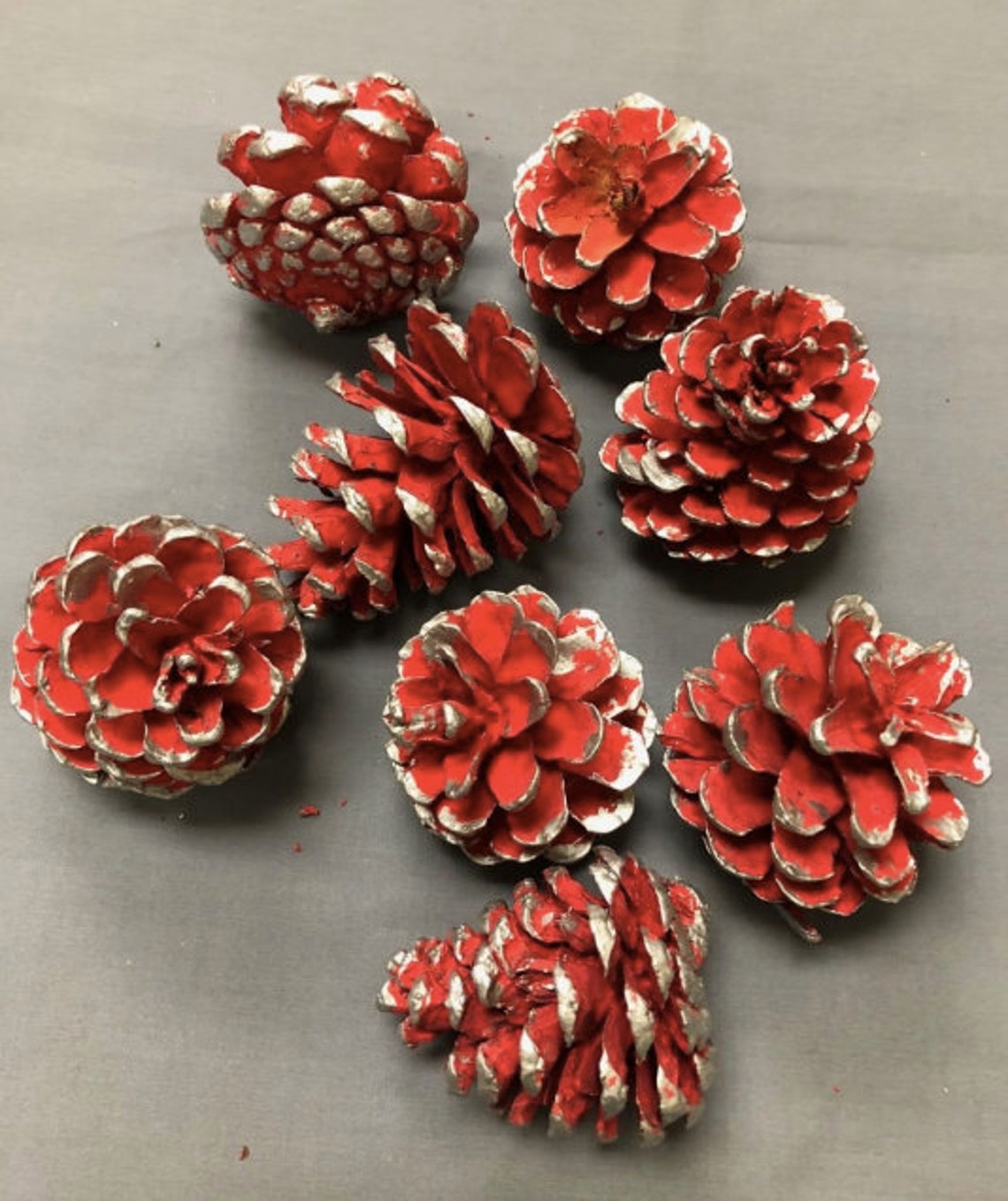 Red Pine Cones /cones/pine Cones on Sticks/rustic Decor - Etsy