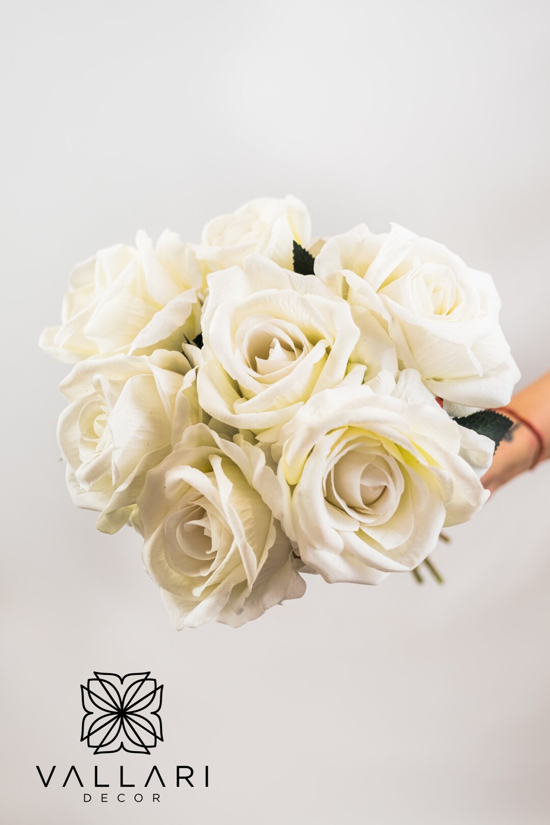 7pc White Rose Bouquet/floral Sprays/ Wedding Roses/ White/greenery ...