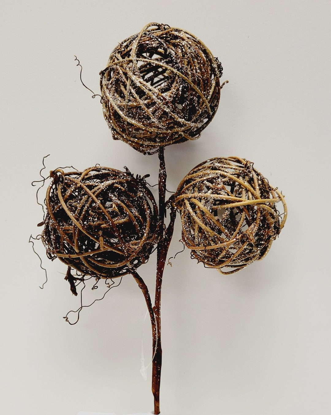 12" Twig Branches With Balls/decorative Balls, Rustic Decor Ideas ...