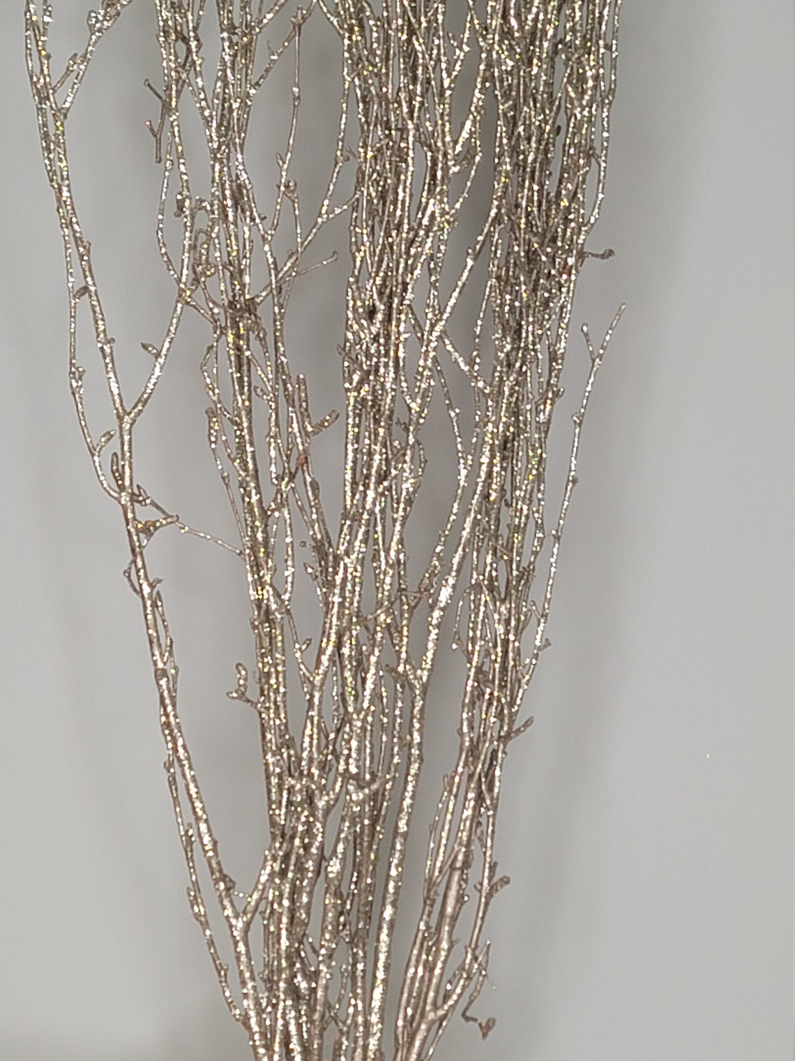 32" Titanium Sparkly Birch Twig /curly Twigs/branches/centerpiece Decor ...